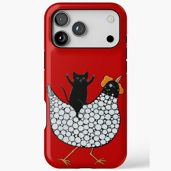 Funky Chicken Cat Protective Case for iPhone 11 12 13 14 15 16 17 Pro ...
