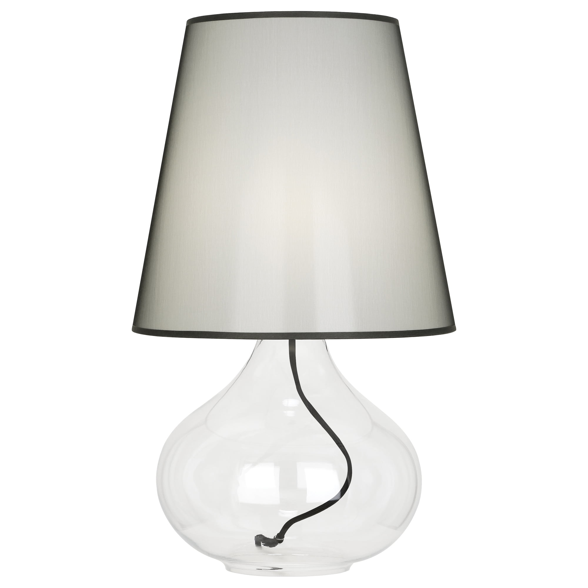 Funky Clear Glass Table Lamp with Black Organza Shade - 150W Dimmer ...