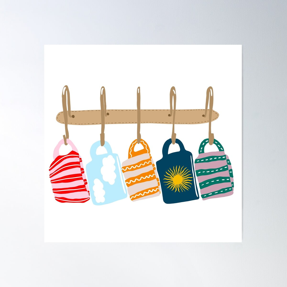 Funky Coffee Cups Poster Wall Art, Modern Wall Decor For Living Room ...