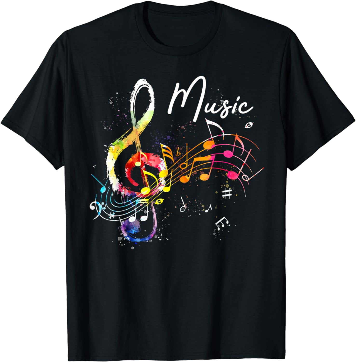 Funky Colorful Music Treble Clef Musical Note T-Shirt - Walmart.com