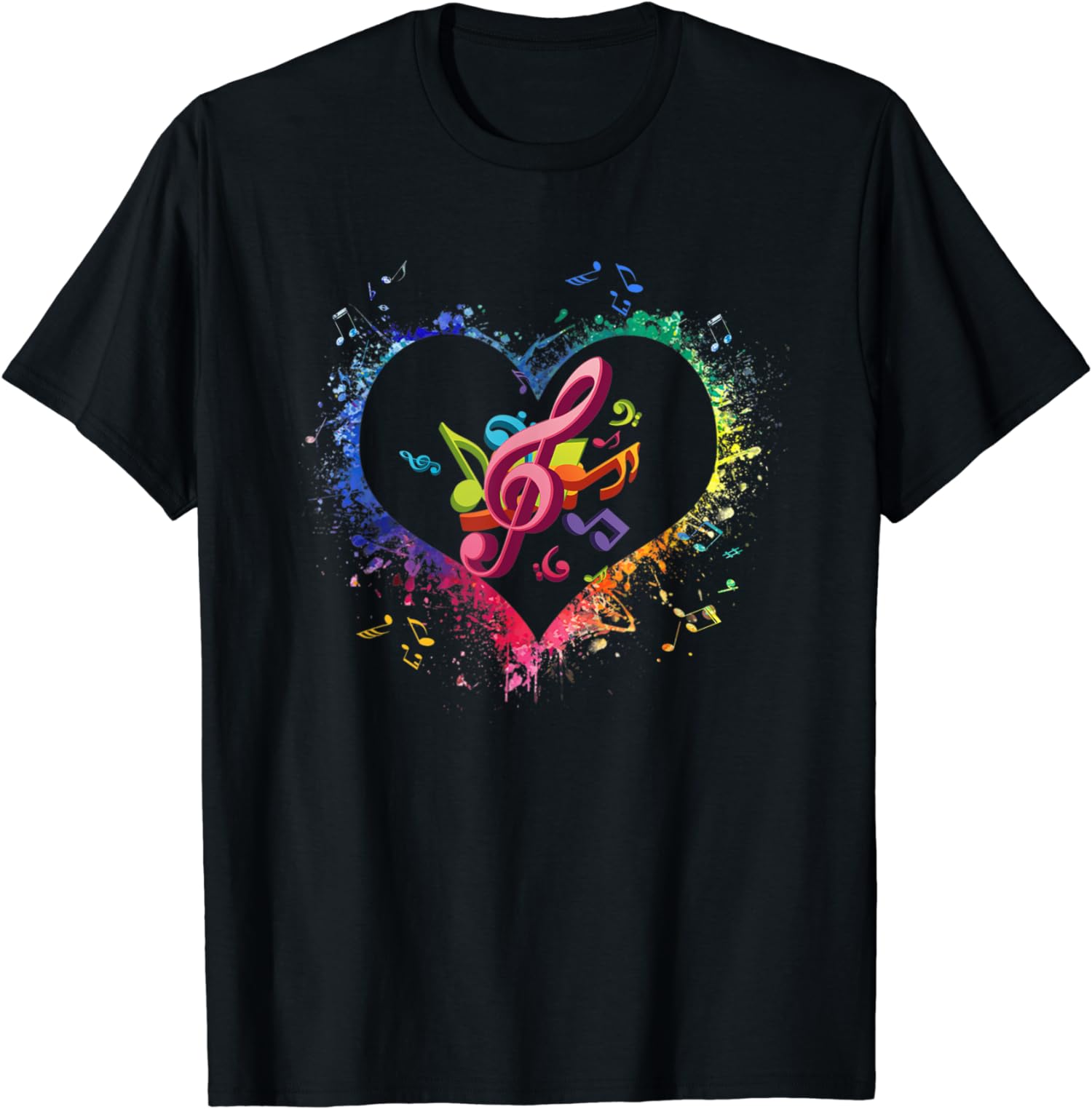 Funky Colorful Music Treble Clef Musical Note T-Shirt - Walmart.com