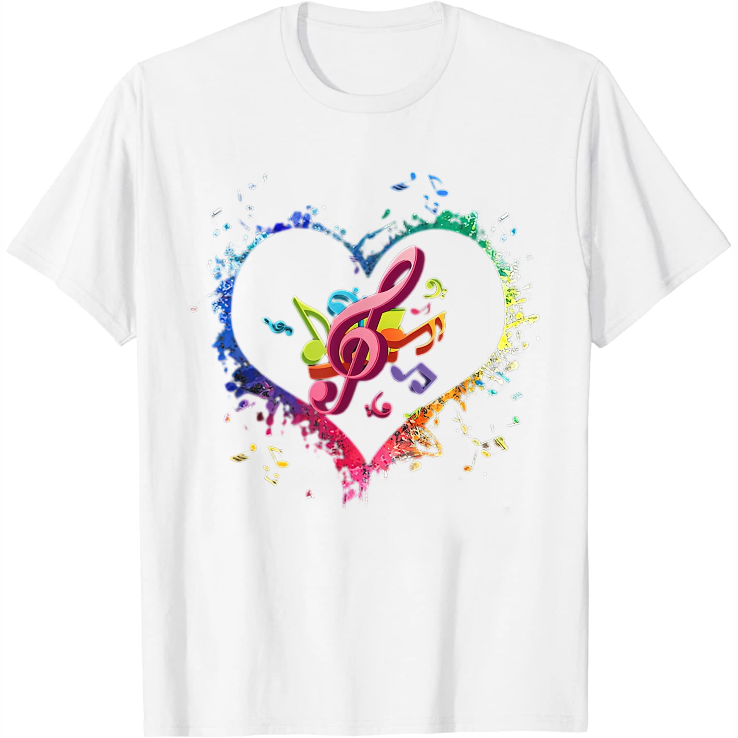 Funky Colorful Music Treble Clef Musical Note T-Shirt - Walmart.com