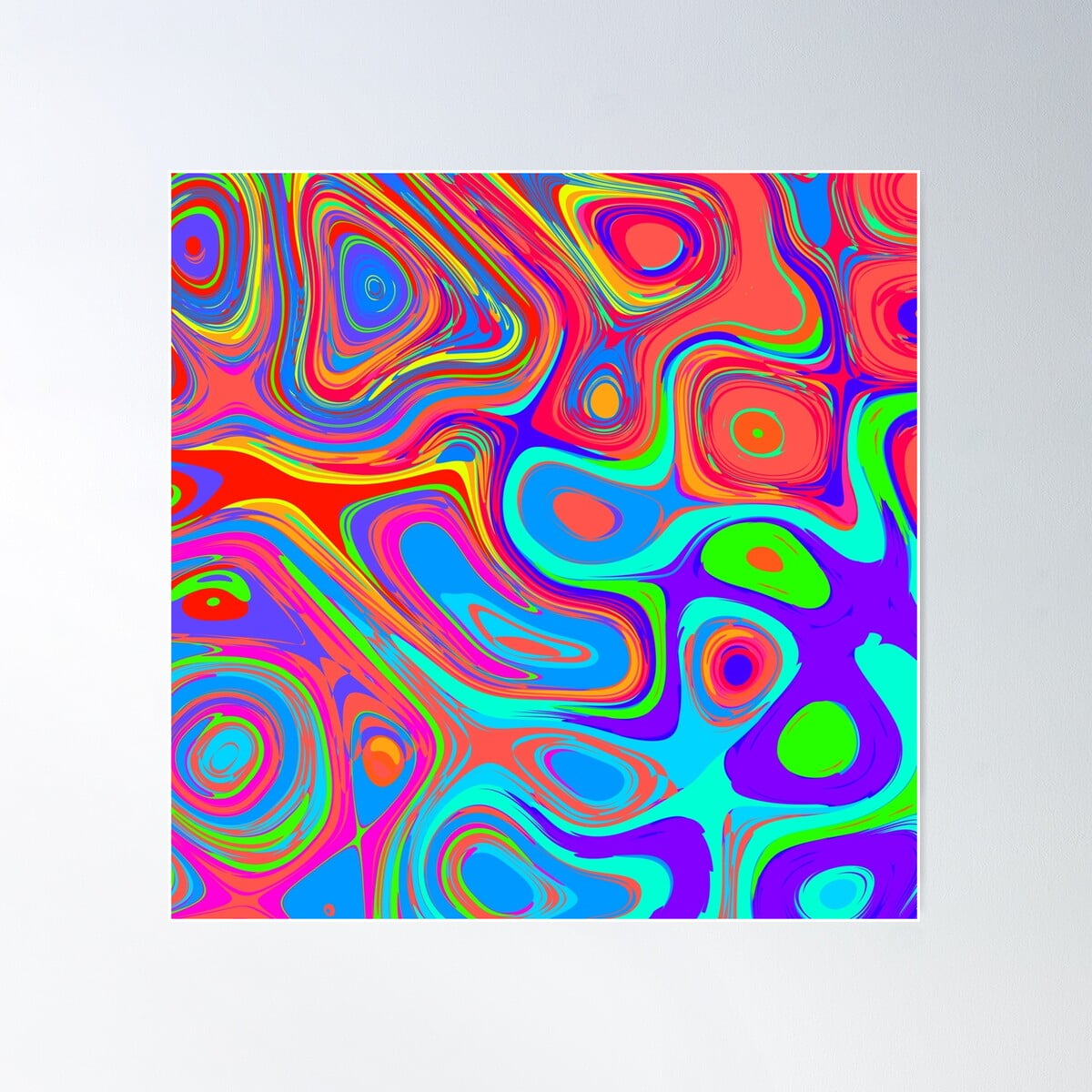 Funky Colors Poster Wall Art, Modern Wall Decor For Living Room Bedroom ...