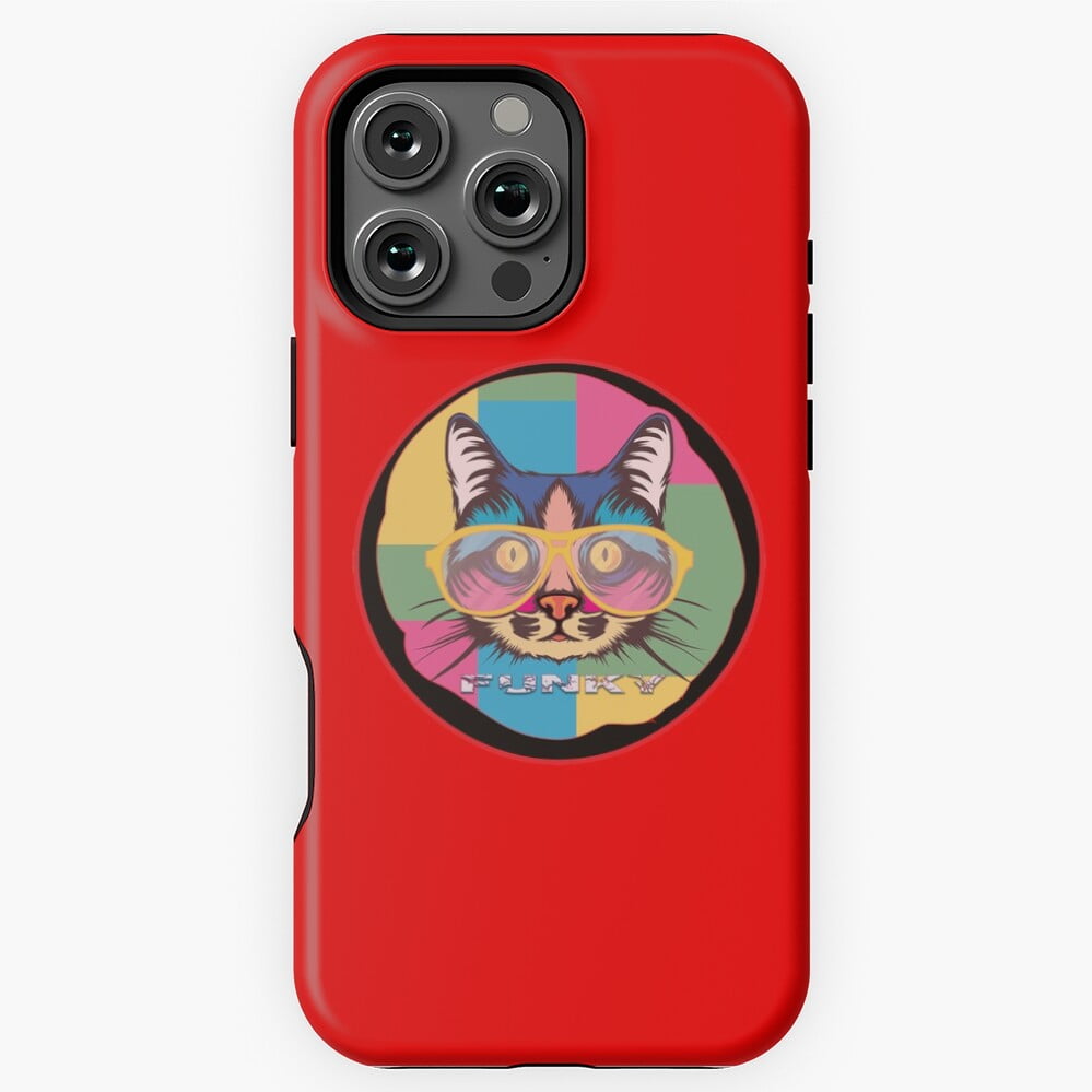 Funky Cute Cat Retro Groovy Pet Art Phone Case for iPhone 16 15 14 13 ...