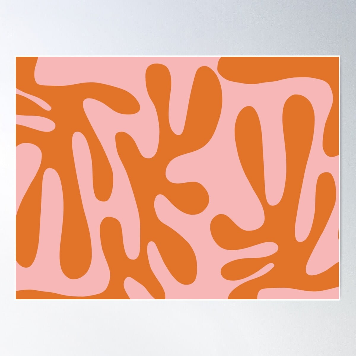 Funky Cutouts Abstract Minimalist Pattern In Burnt Orange And Pink ...