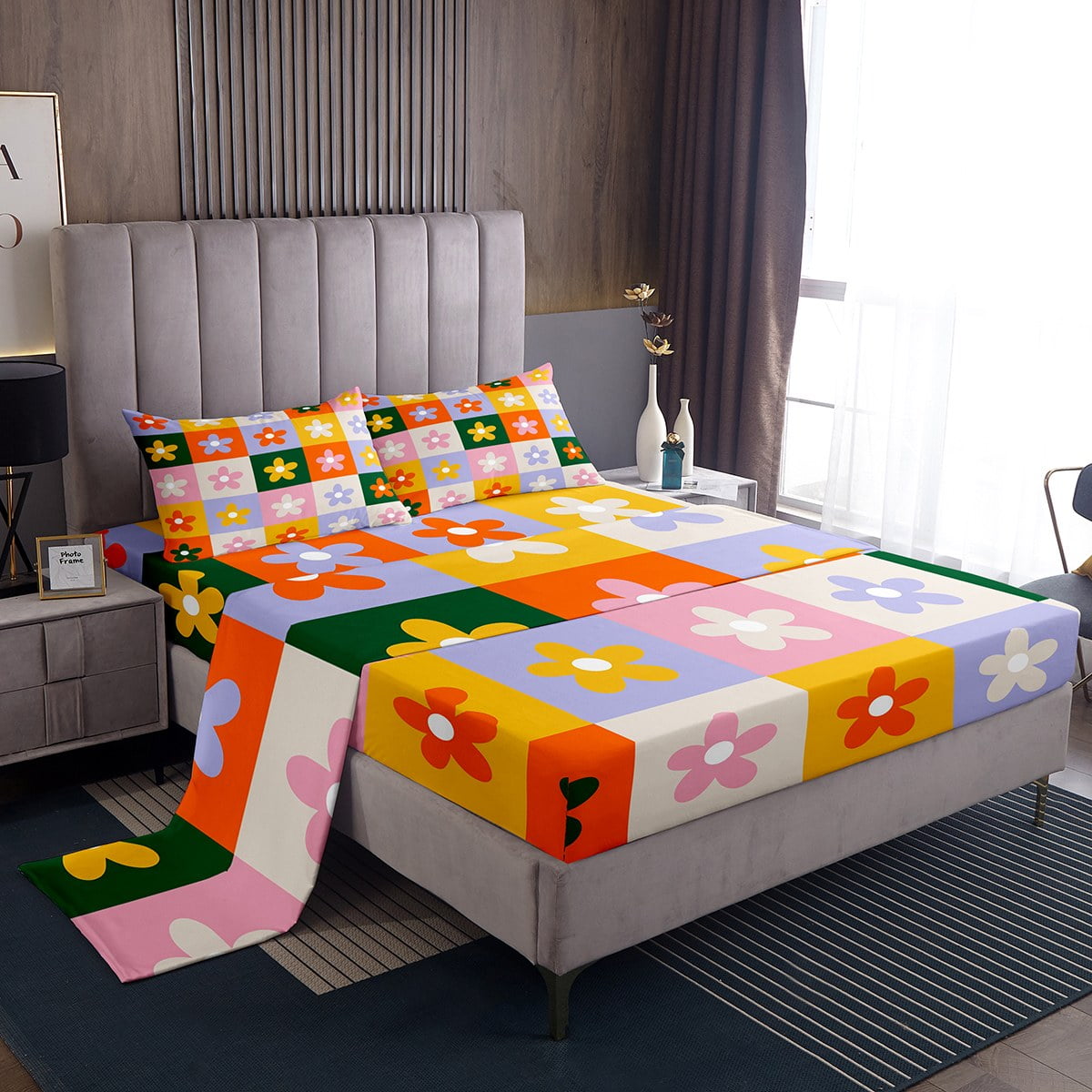 Funky Daisy Bed Sheets Set for Kids Boys Girls,Retro Groovy Flower ...