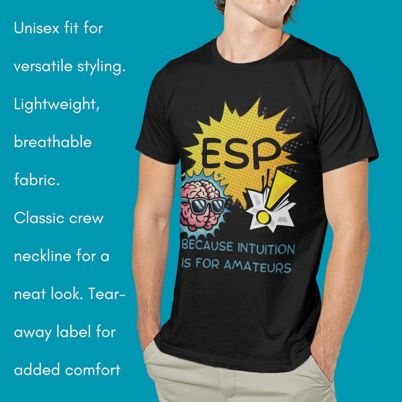 Funky ESP T-Shirt, Comic Vibes, Extra Sensory Perception Fun Tee - Walmart.com