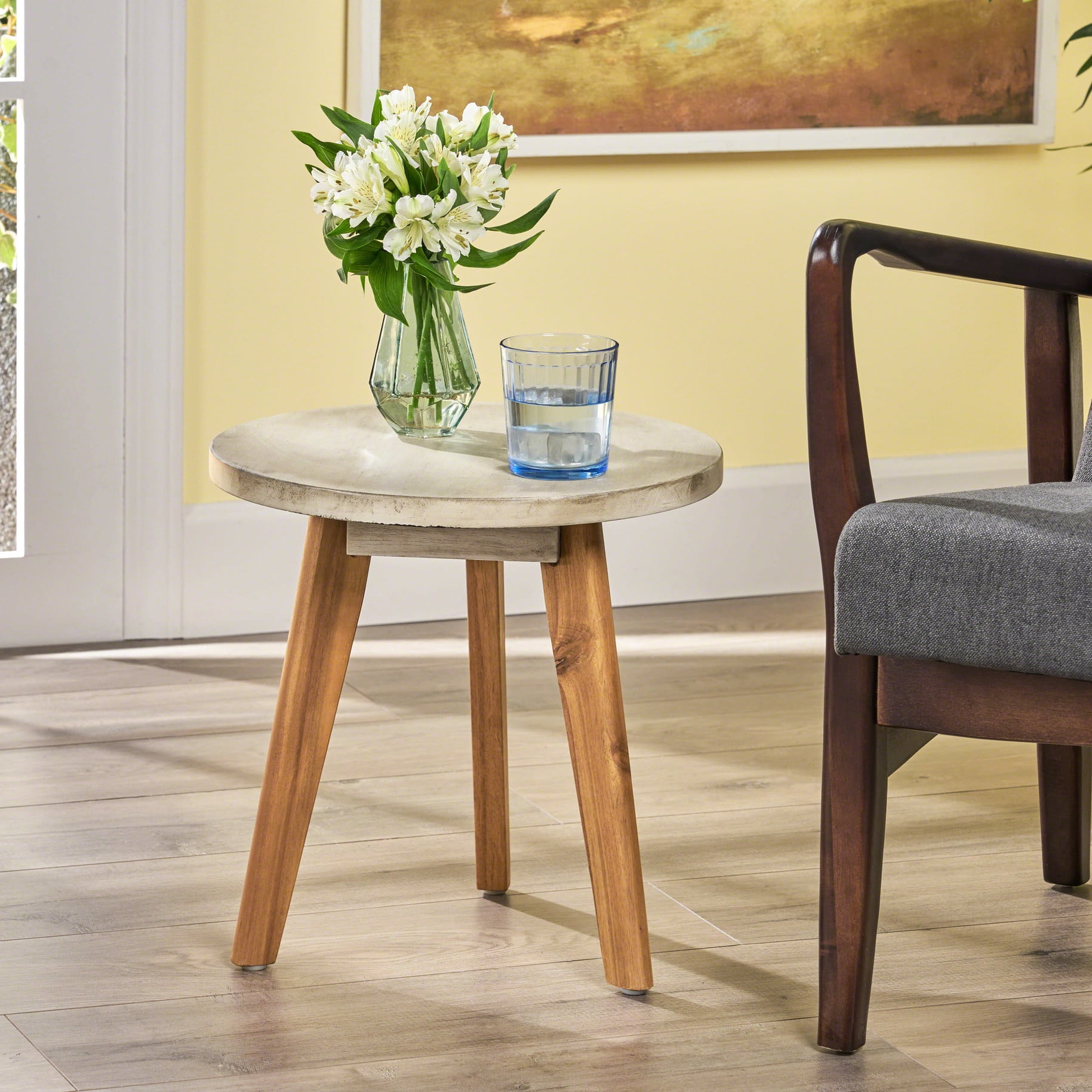 Funky End Table Design & Light Grey Color - Bedroom, Living Room, and ...