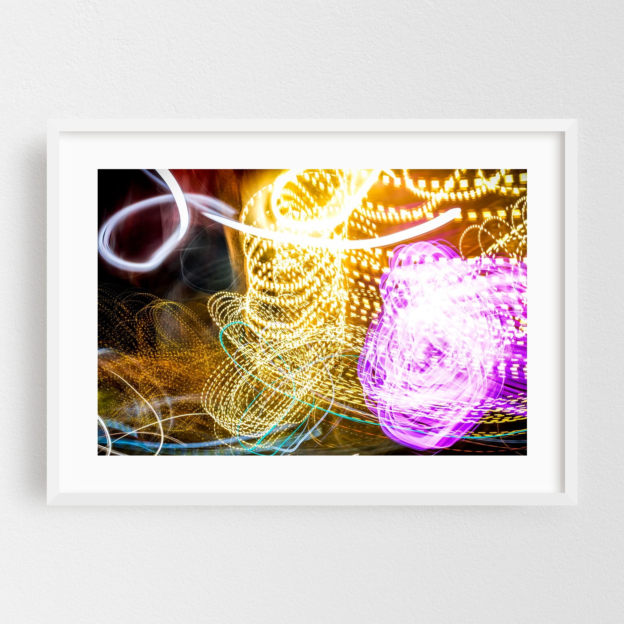 Funky Fresh Light Streaks - Queens New York Photography White Framed ...