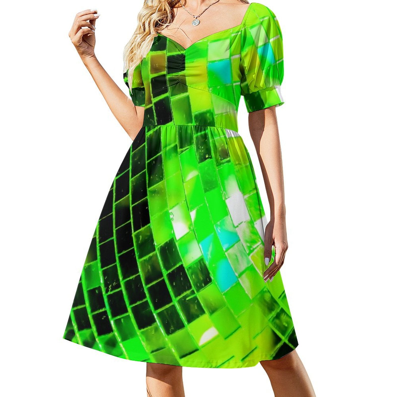 Funky Green Disco Ball Dress Female clothing beach dresses - Walmart.com
