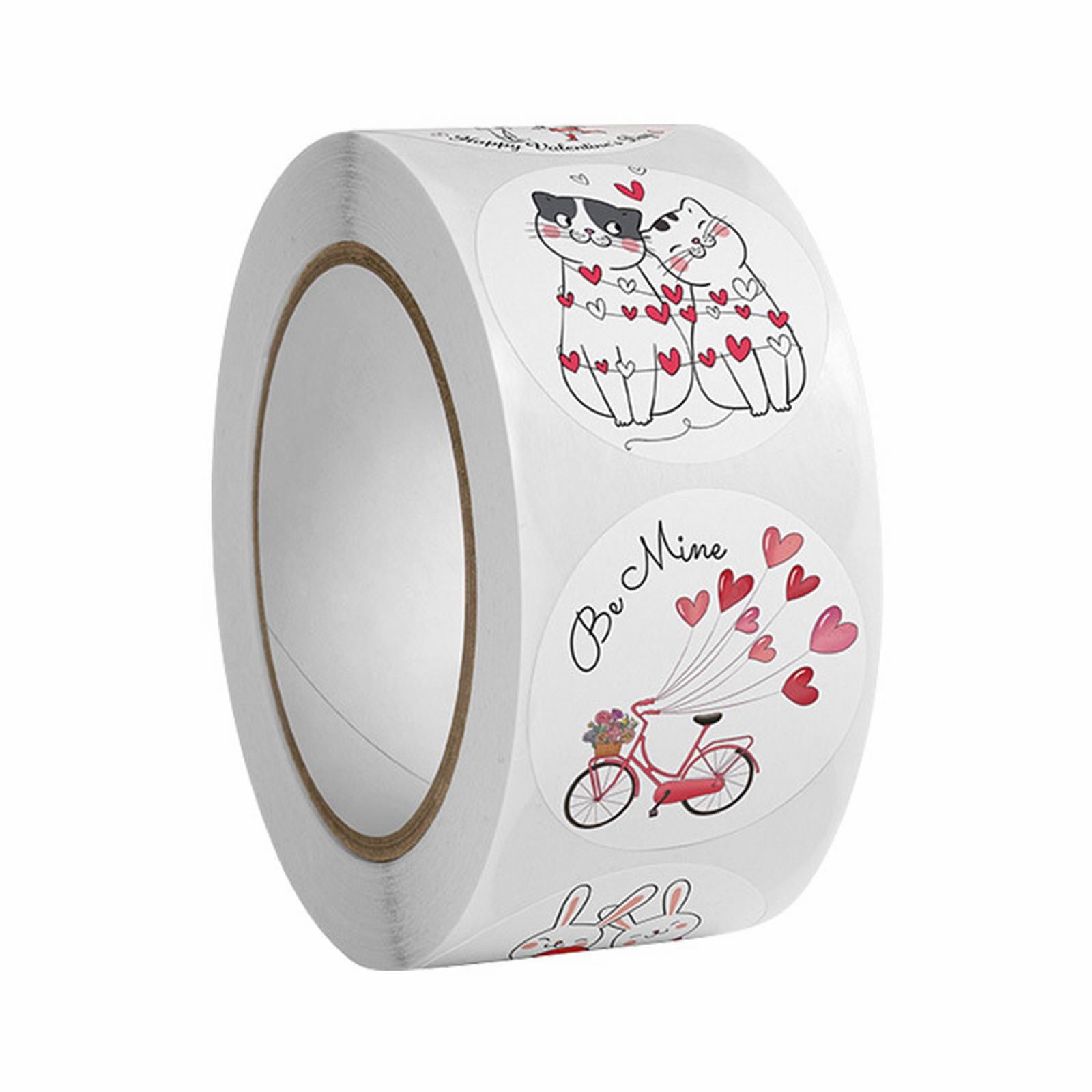 Funky Heart Roll Stickers Valentine'S Day Colorful Heart Shaped ...