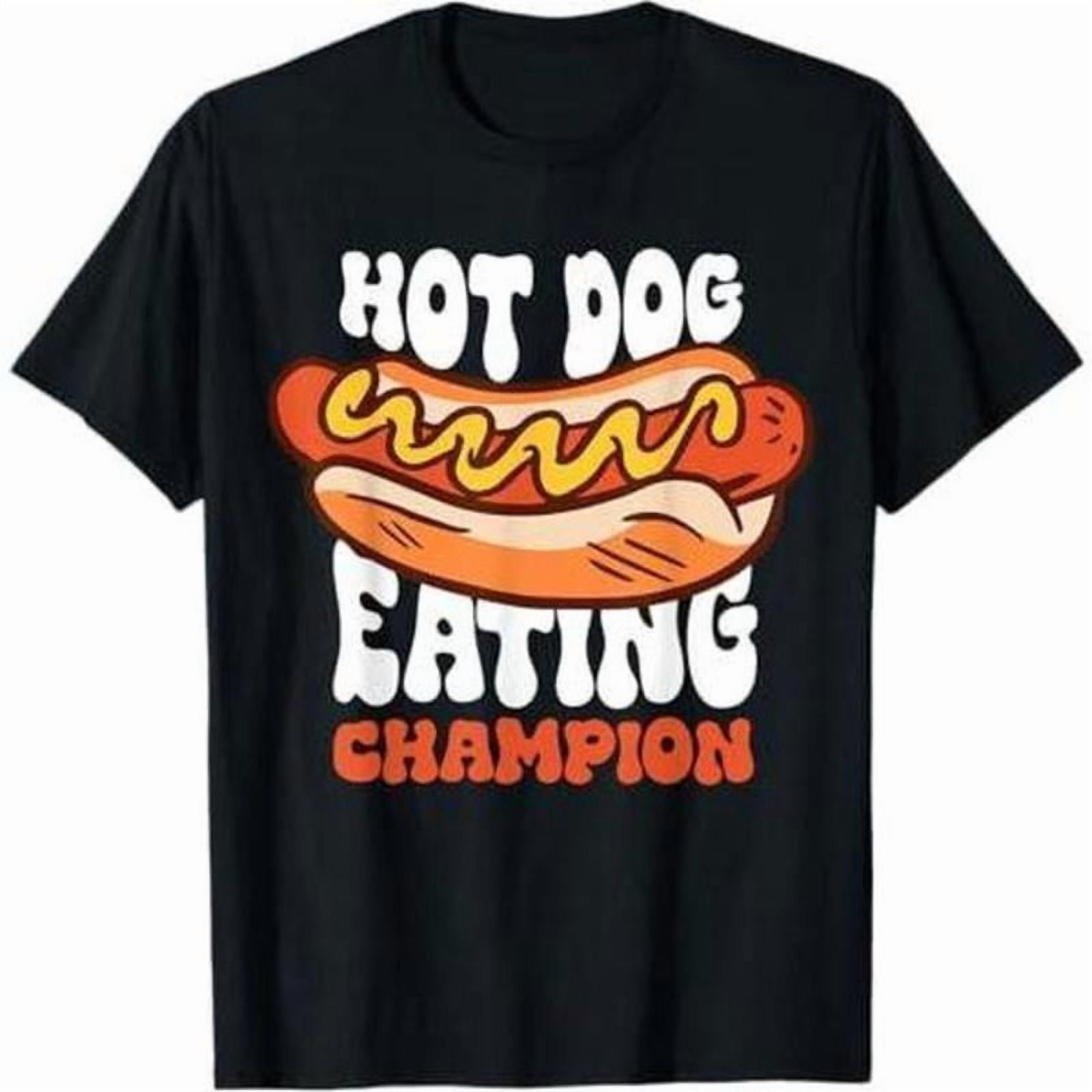 Funky Hot Dog Lover Graphic Tee，Pattern printing，Men's Tee Tops，Causal ...