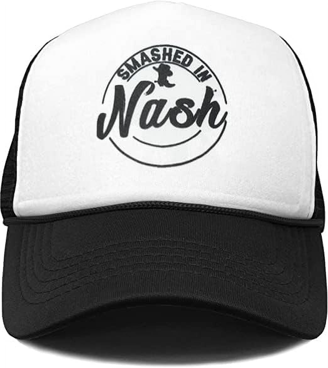 Funky Junque Foam Trucker Party Hat - Smashed in Nash (Black/White ...
