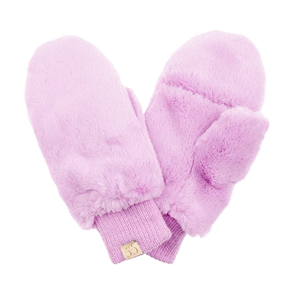 Funky Junque Kids Soft Faux Fur Mittens Convertible Sherpa Lined ...