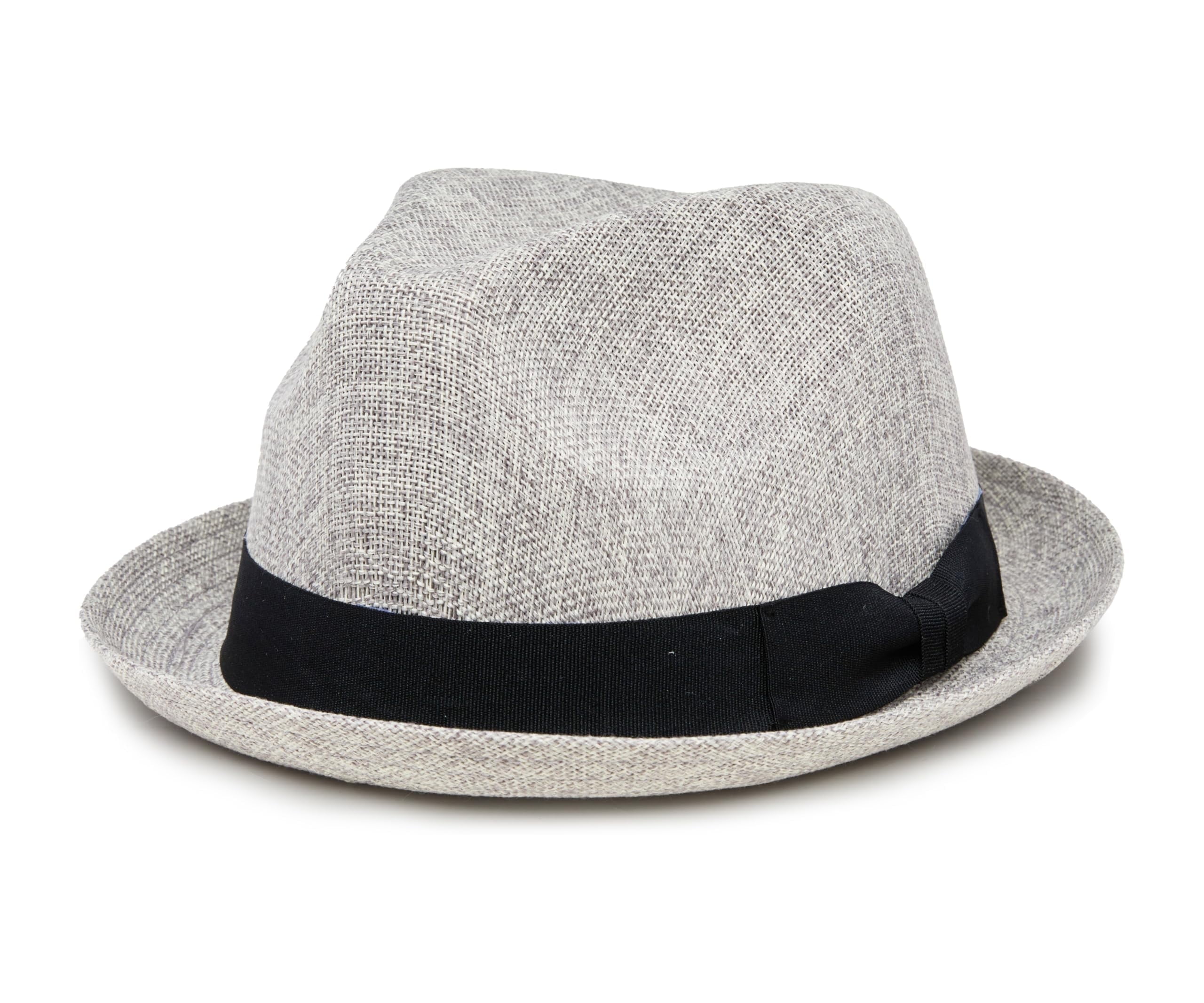 Funky Junque Lightweight Porkpie Fedora Sun Hat - Light Grey (Small ...