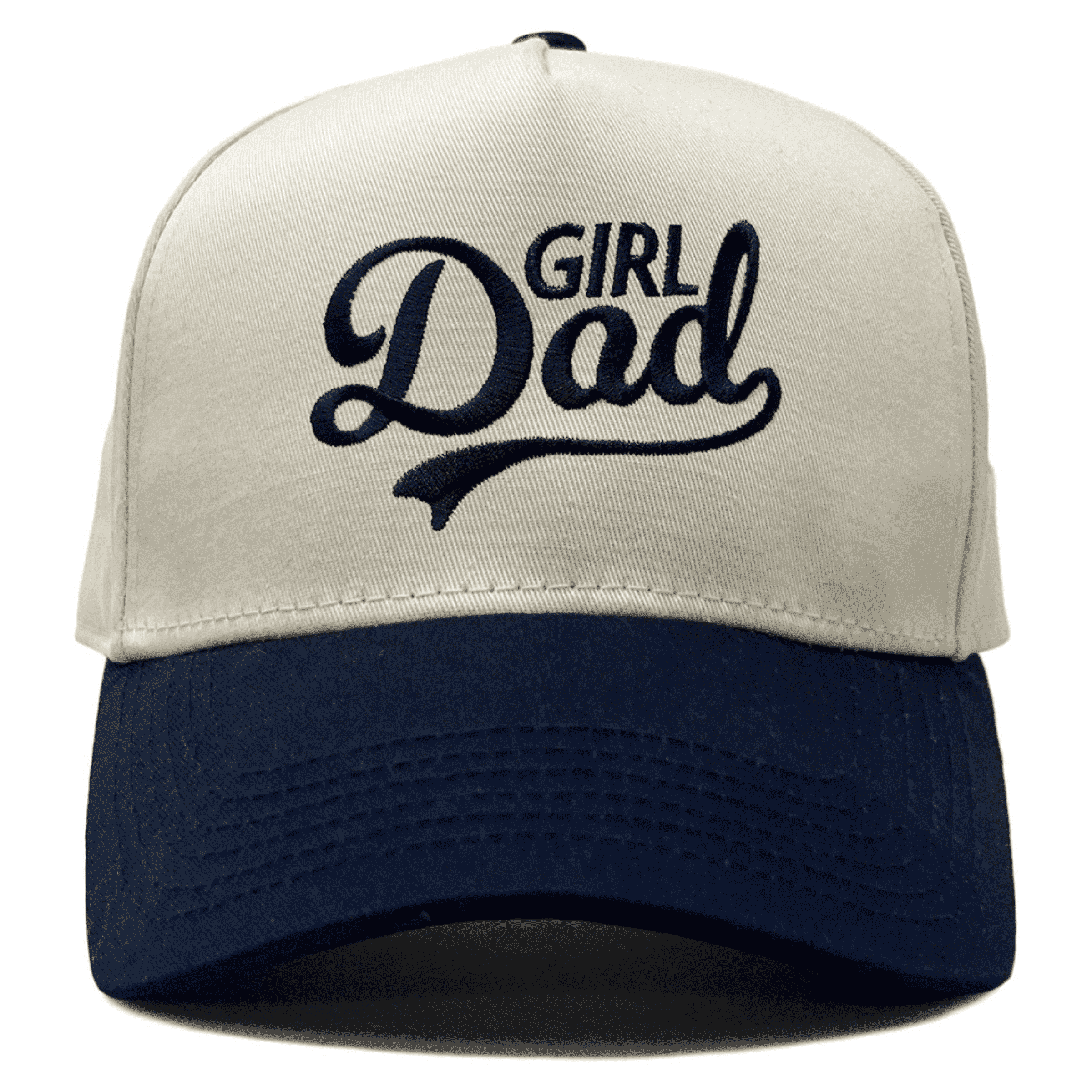 Funky Junque Two Tone Vintage Snapback Hat - Girl Dad - Navy/Beige ...
