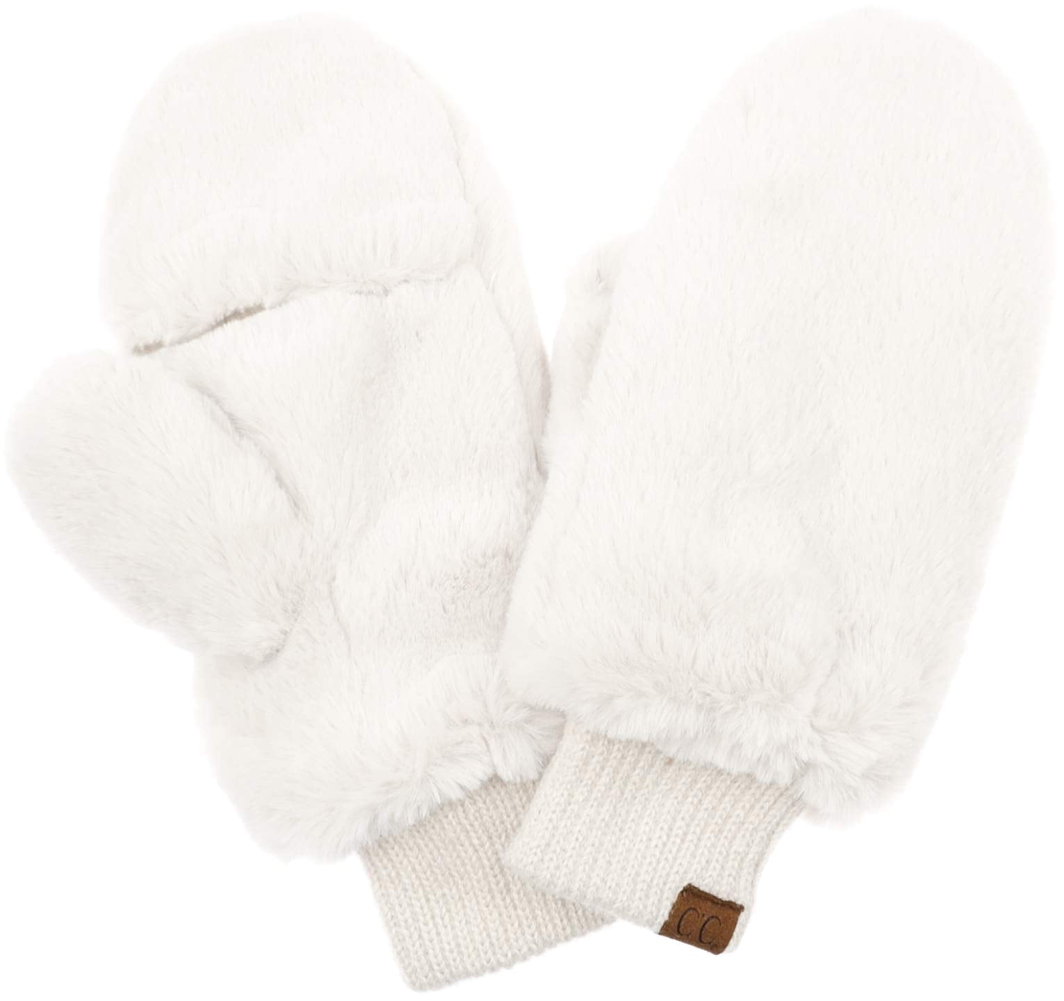 Funky Junque Women’s Faux Fur Sherpa Mittens – Plush Fleece Lined ...