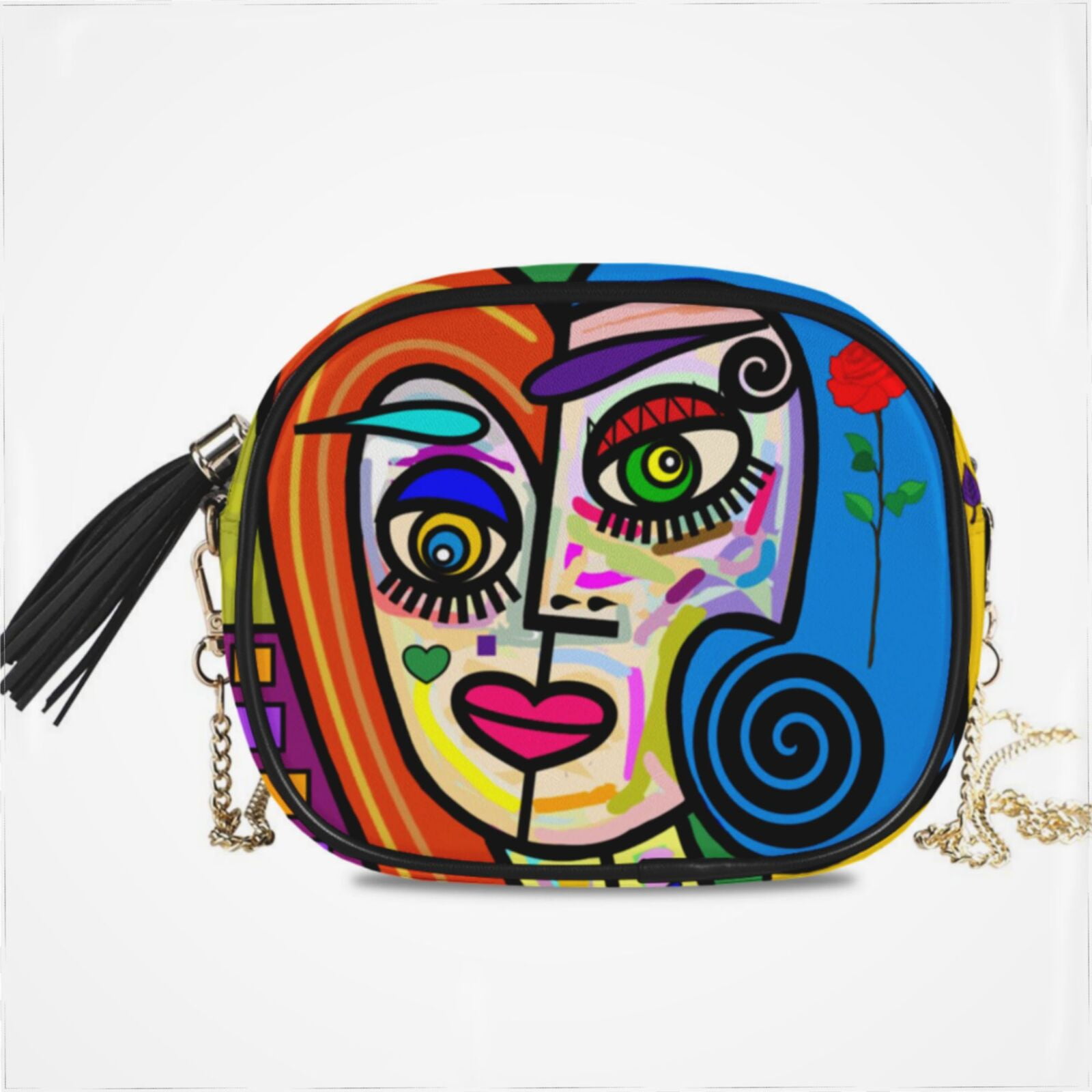 Funky Ladies Abstract Face No 2 Women'S Vintage Crossbody Bag Fashion ...