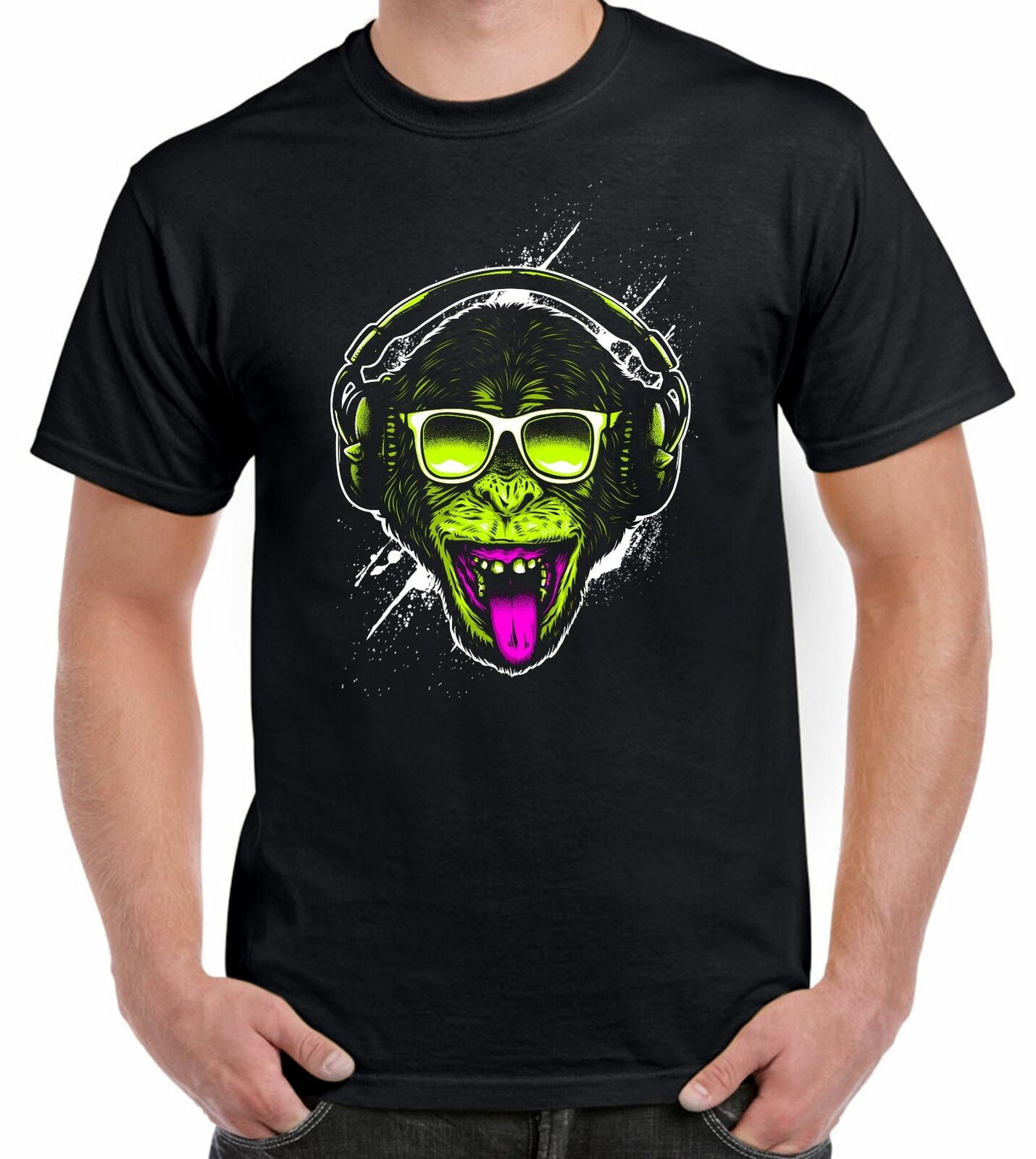 Funky Monkey DJ Men's T-Shirt - Monkeys Clubbing Ibiza House Music ...