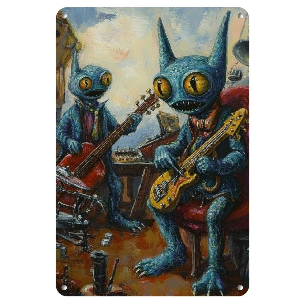 Funky Monsters Jazz Band Wall Art - Vintage Iron Decor, No Power Needed ...