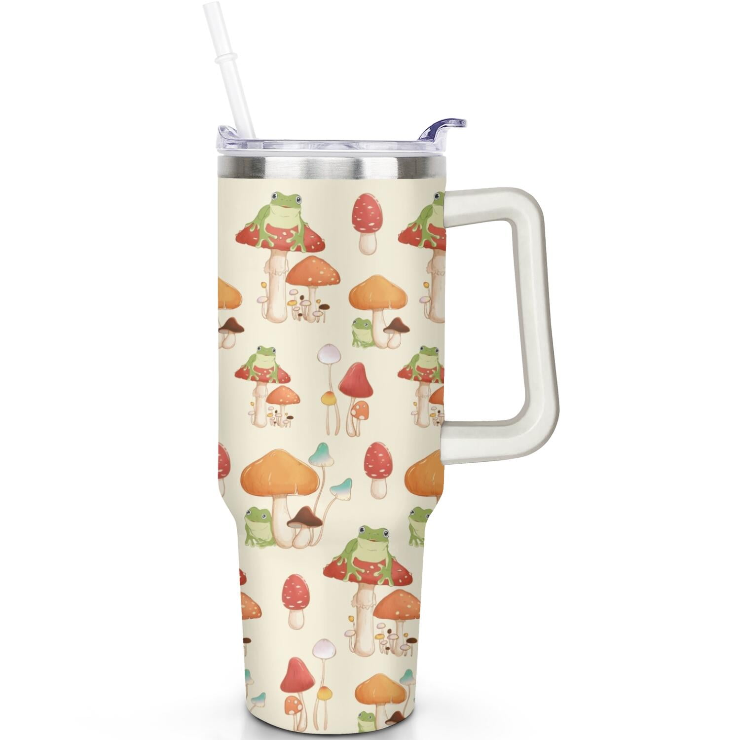 Funky Mushroom Art Large 40oz Coffee Mug Stainless Steel Thermal ...