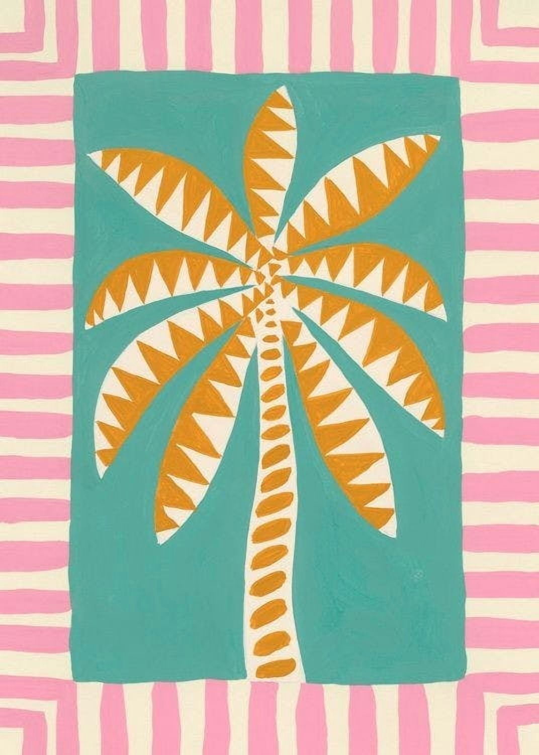 Funky Palm Tree Print Wall Art, Modern Wall Decor For Living Room ...
