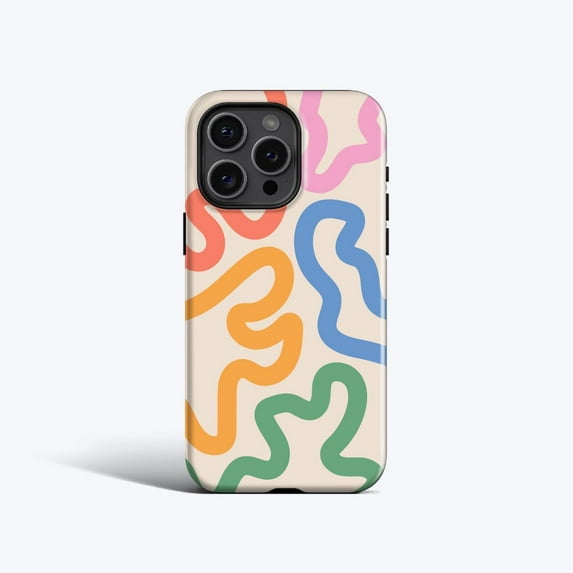 Funky Pastel Wavy Lines Abstract Pattern iPhone Case 17 16 15 14 13 12 ...