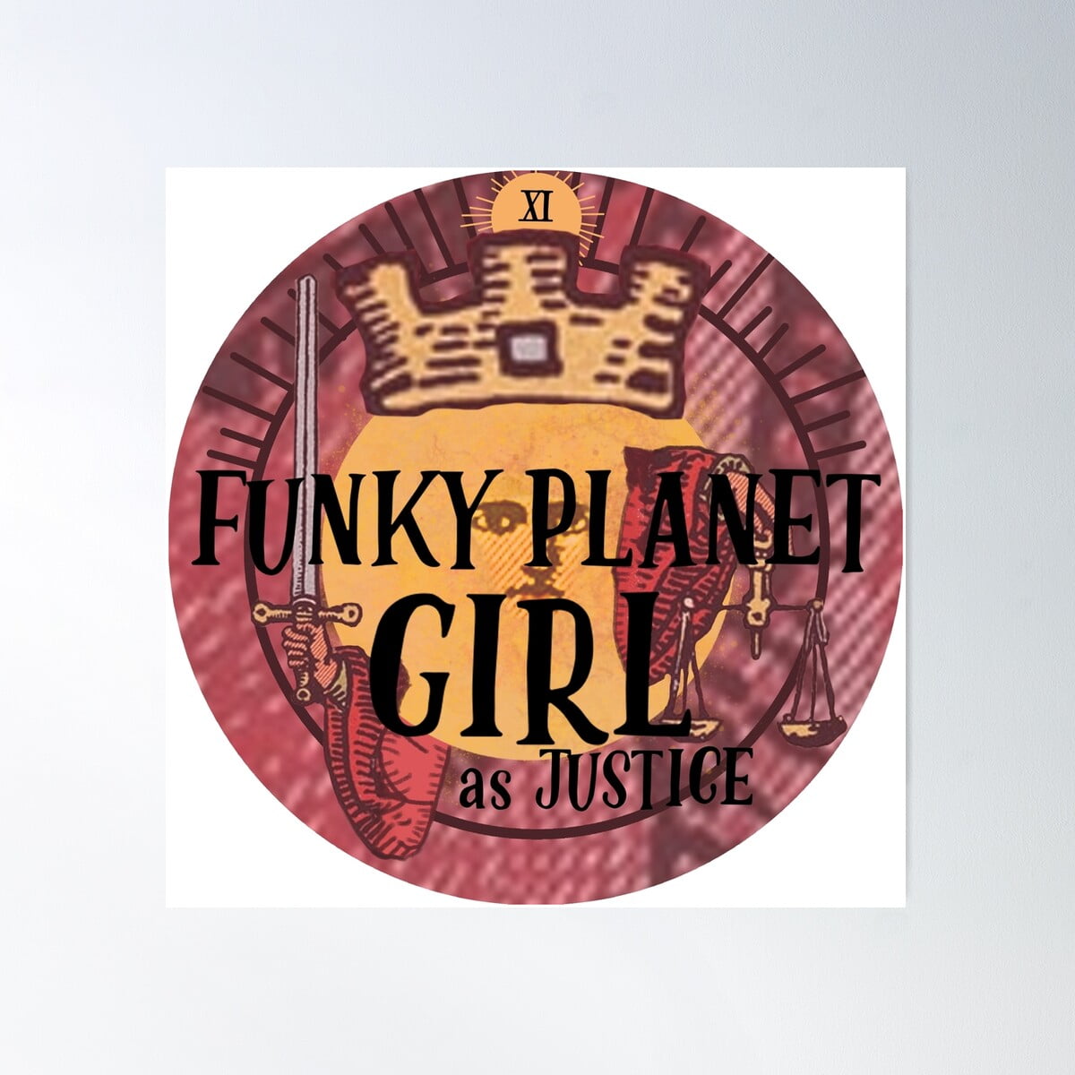 Funky Planet Girl As; Justice (Ma Collection) Poster Wall Art, Modern ...
