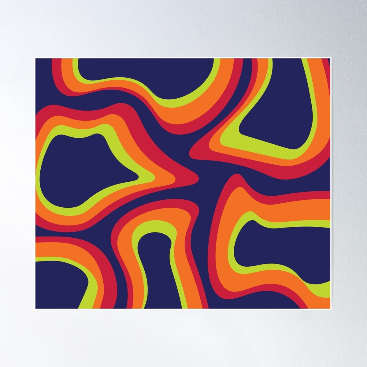 Funky Psychedelic Pattern Vi Poster Wall Art, Modern Wall Decor For ...