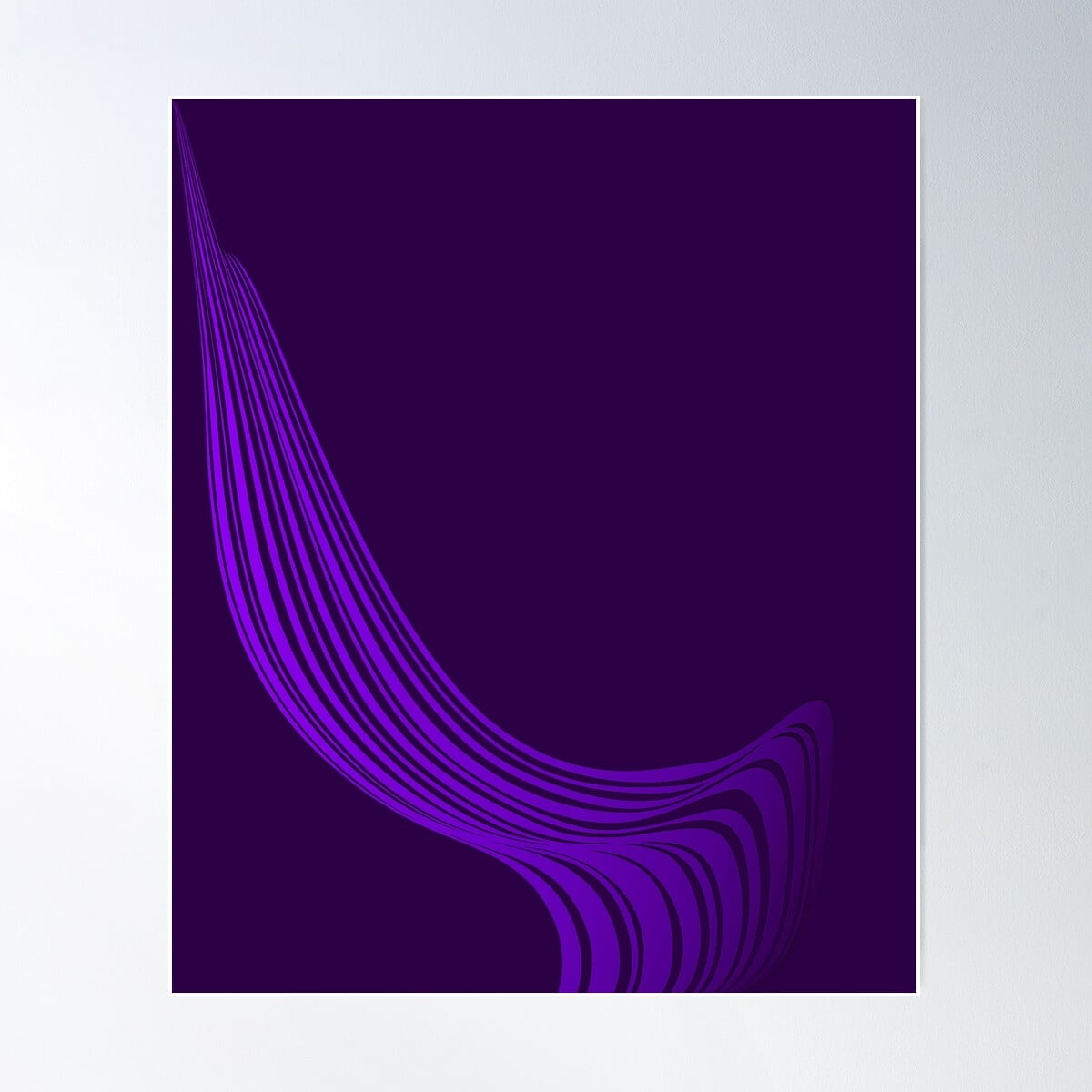 Funky Purple Waves Poster Wall Art, Modern Wall Decor For Living Room ...