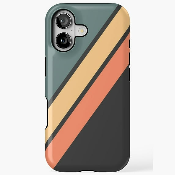 Funky Retro 70s Minimal Stripe Design Case for iPhone 17 through 11 Pro ...