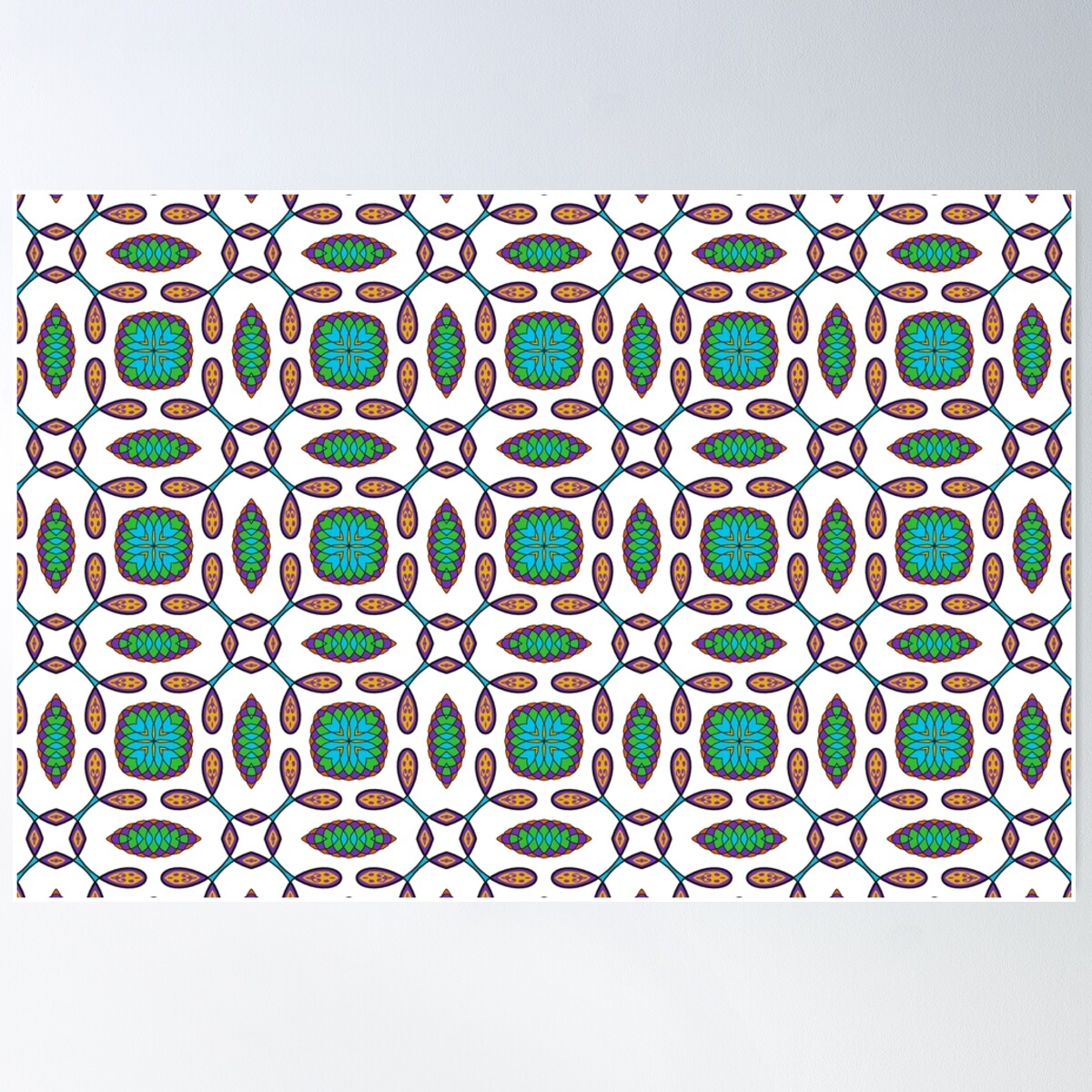 Funky Retro Pattern Poster Wall Art, Modern Wall Decor For Living Room ...
