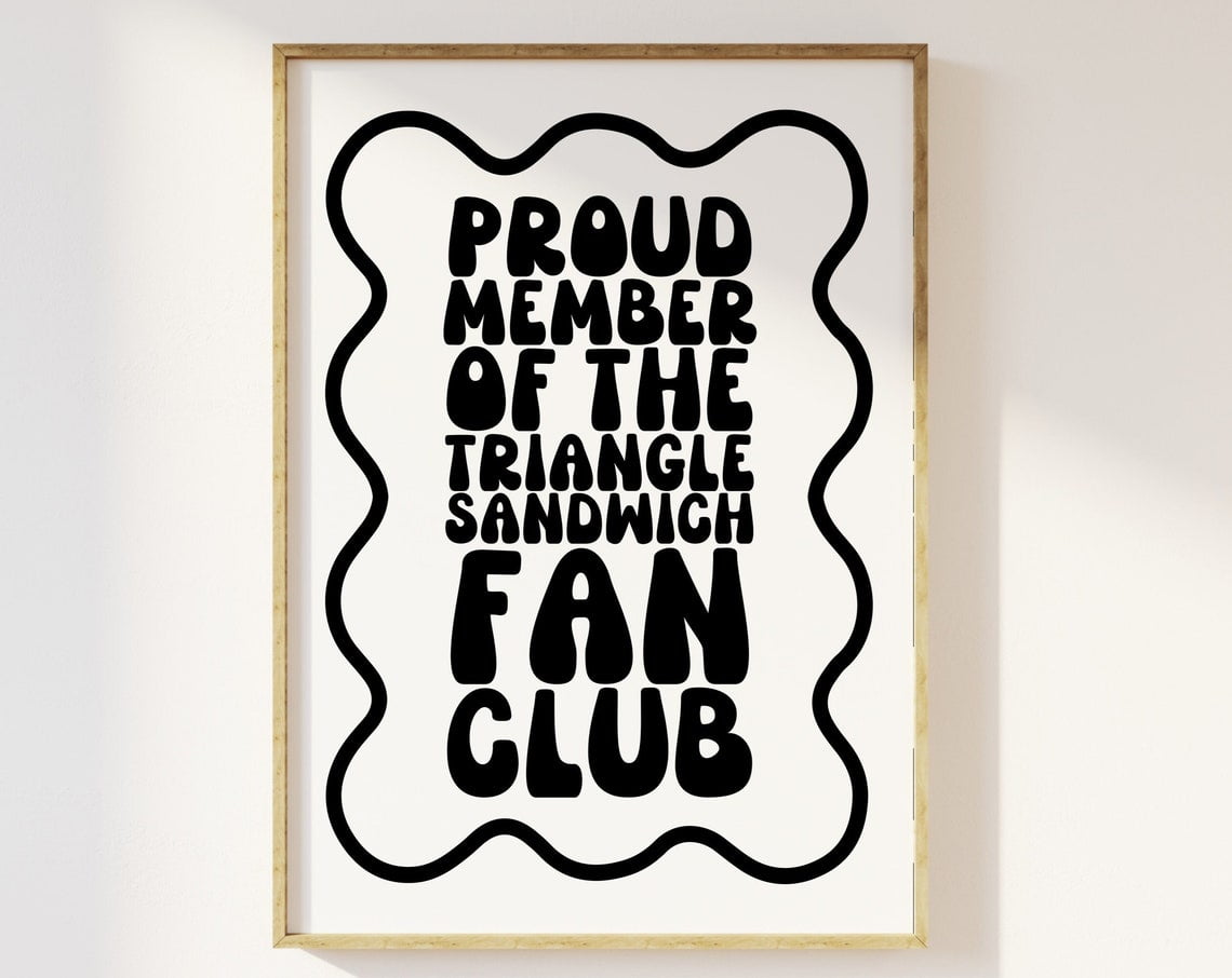 Funky Retro Sandwich Kitchen Art Print - Triangle Sandwich Fan Club ...