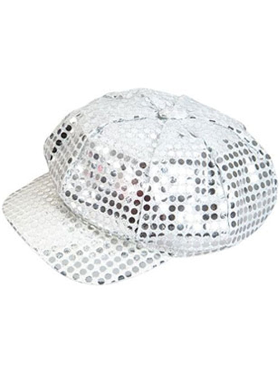 Funky Retro Silver Costume Sequin Newsboy Baseball Hat - Walmart.com