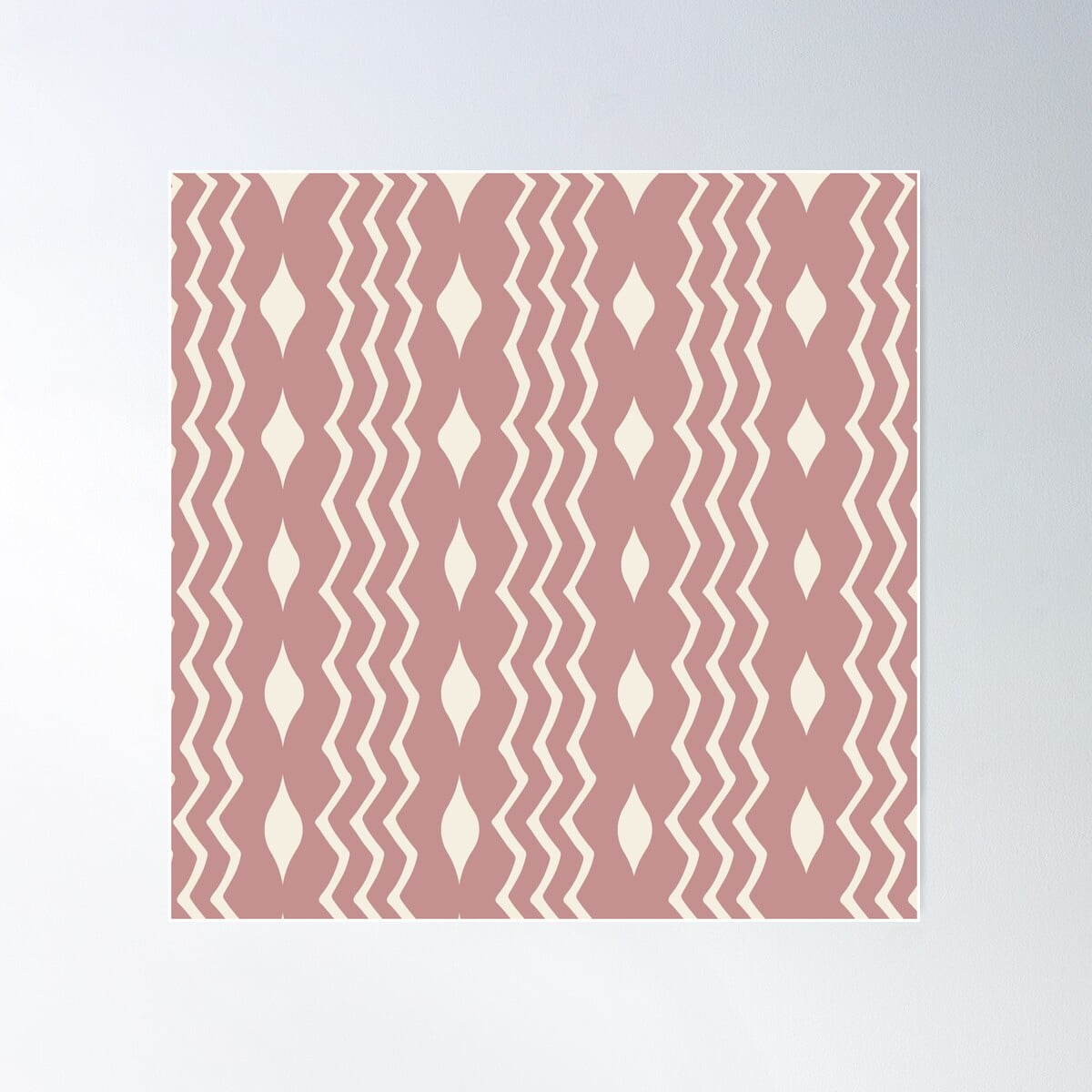 Funky Shapes Pink Pattern Poster Wall Art, Modern Wall Decor For Living ...