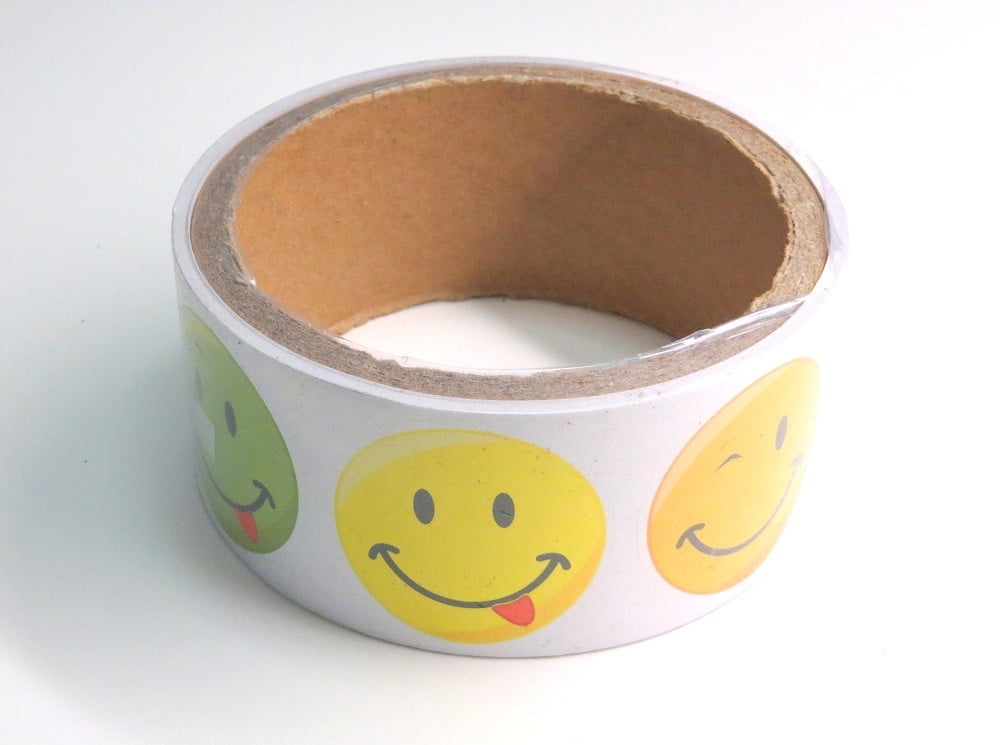 Funky Smiley Face Sticker Roll (100 Stickers) - Walmart.com