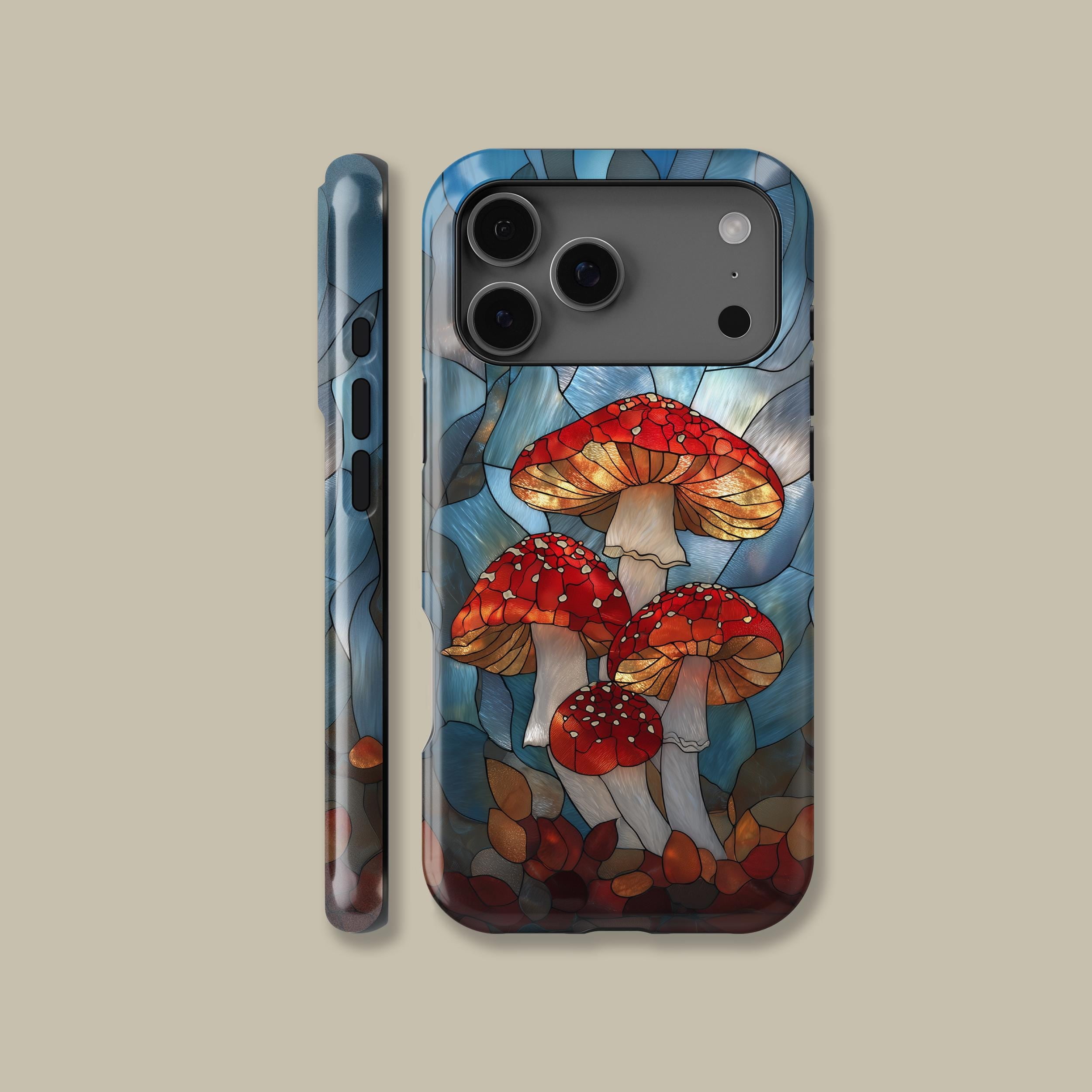Funky Stained Glass Mushroom Case for iPhone Samsung Trippy Art ...