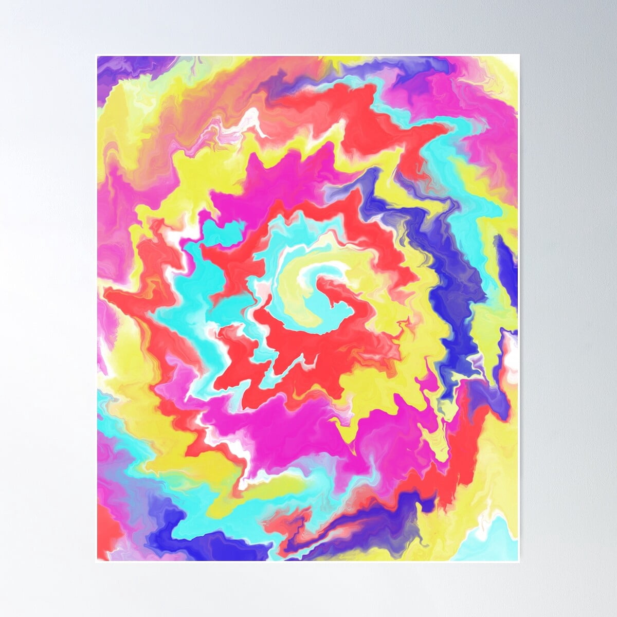 Funky Tie Dye Pattern Poster Wall Art, Modern Wall Decor For Living ...