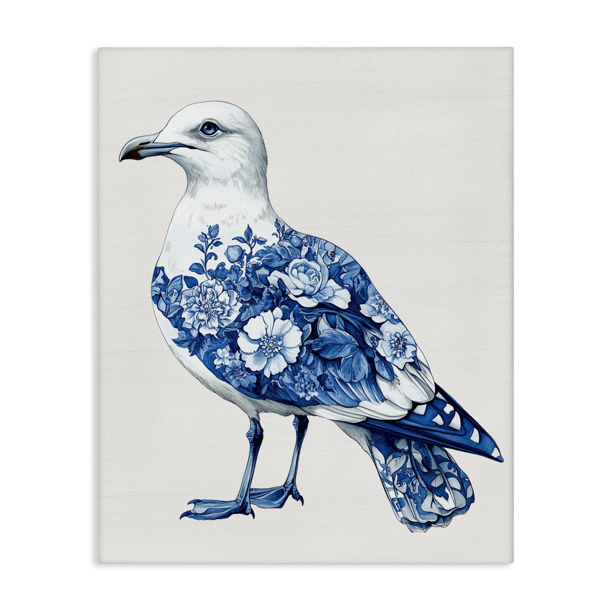 Funky Toile Seagull Canvas Wall Art, design by Lettered and Lined ...