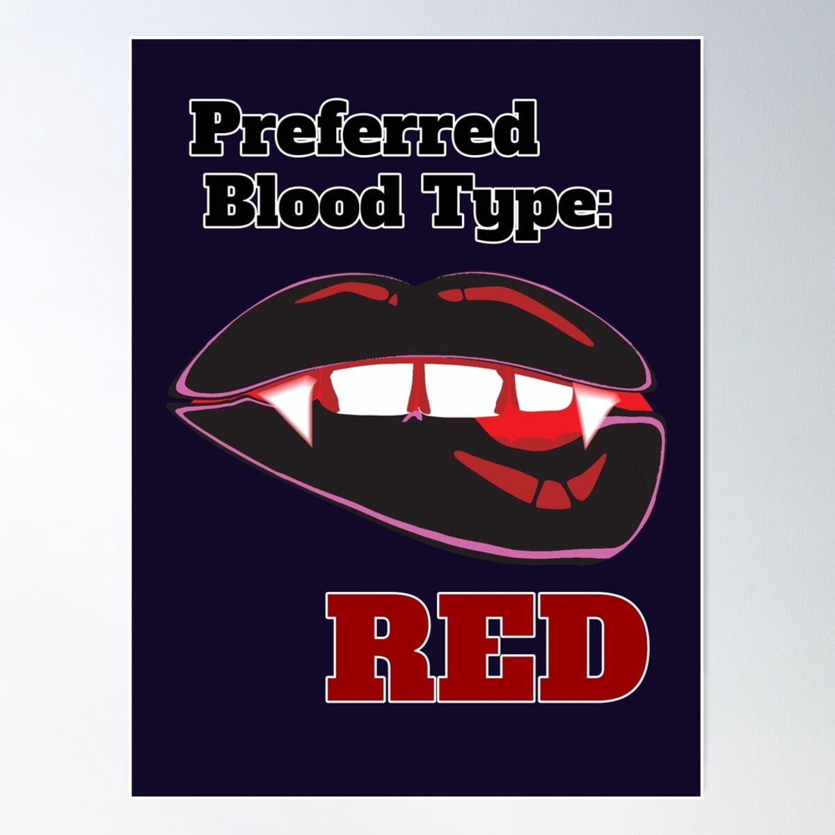 Funky Vampire Lips Poster Wall Art, Modern Wall Decor For Living Room ...