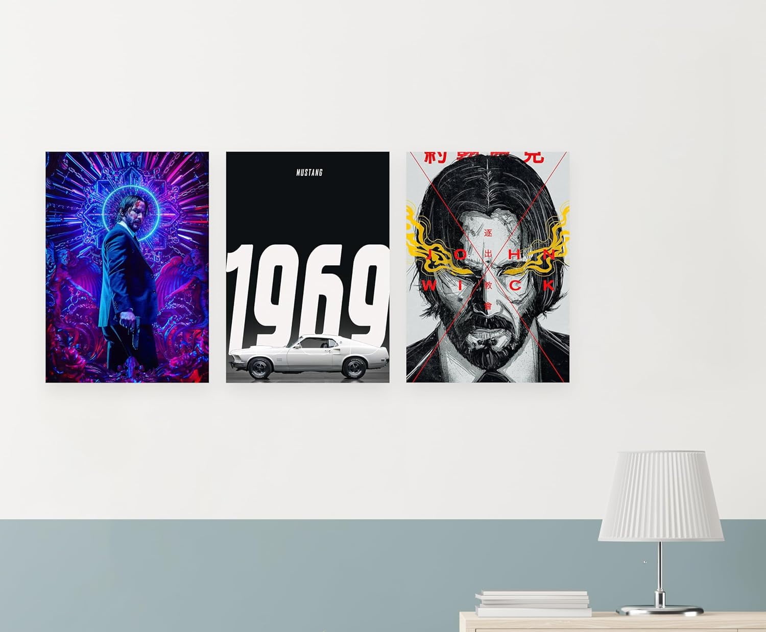 Funky Vertical Wall Paper Poster Pack - Set of 3, A4 Size, 9x12 inch ...