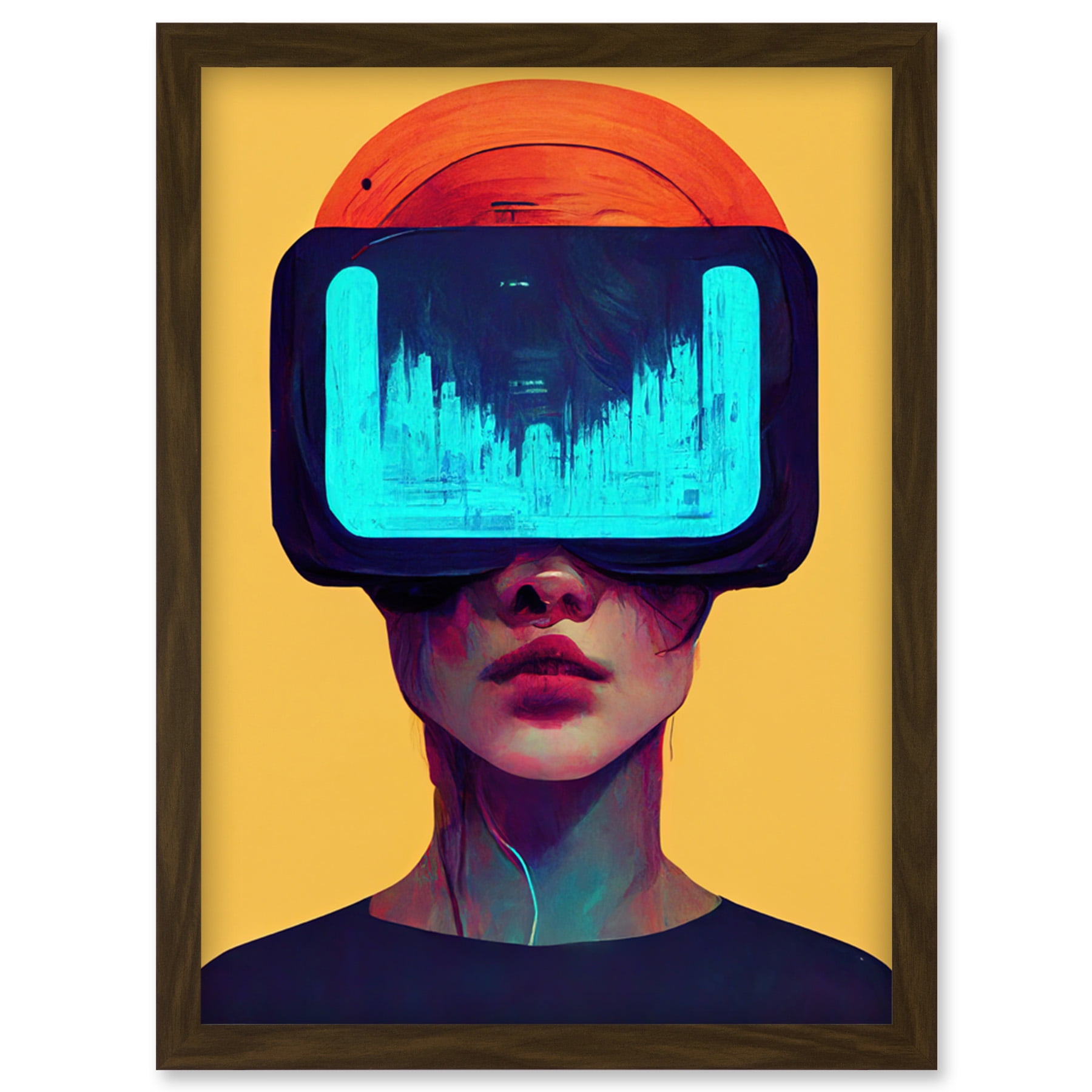 Funky Virtual Reality Gamer Kids Artwork Framed Wall Art Print A4 ...