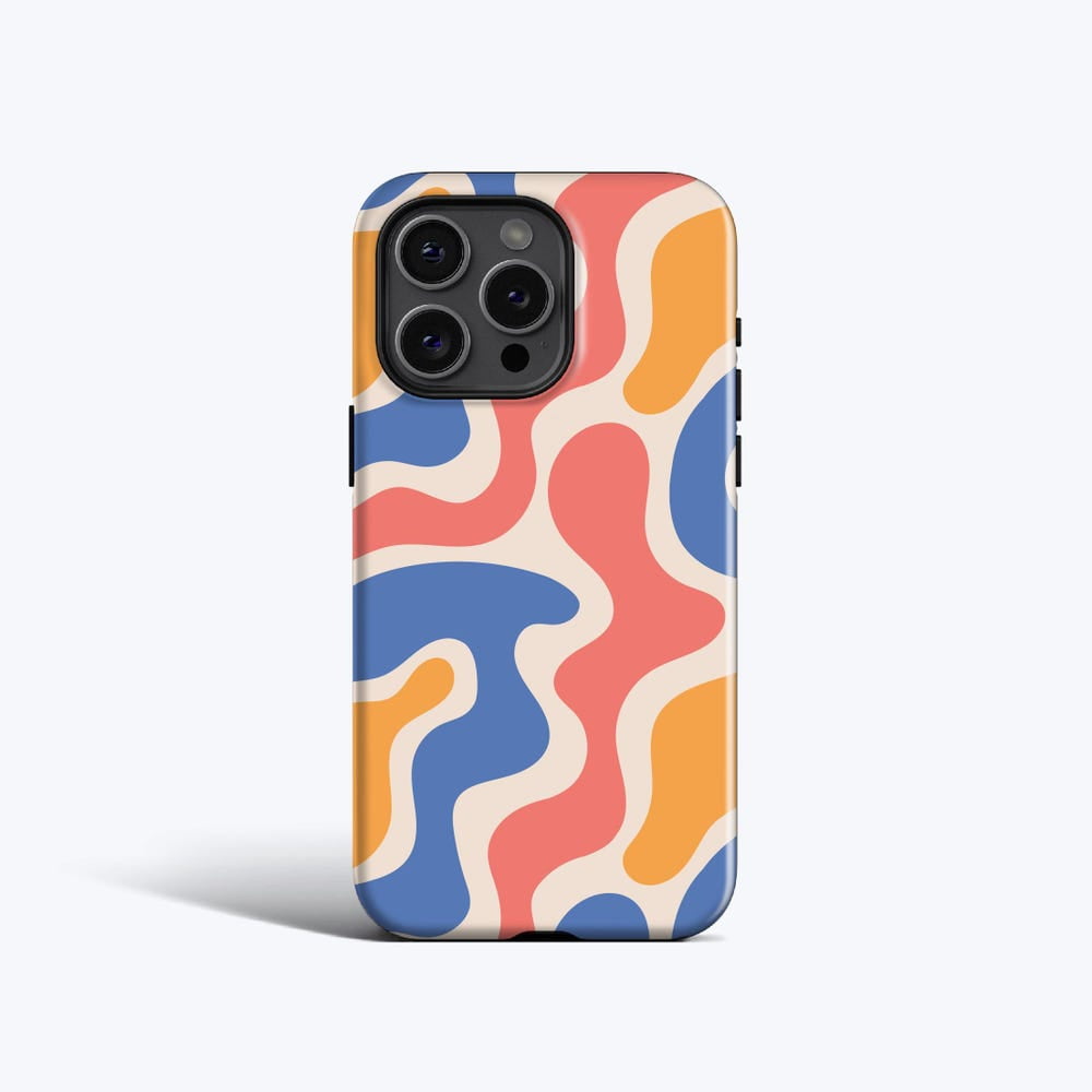 Funky Wavy Shapes Abstract Phone Case for iPhone 11-17 Pro Max ...