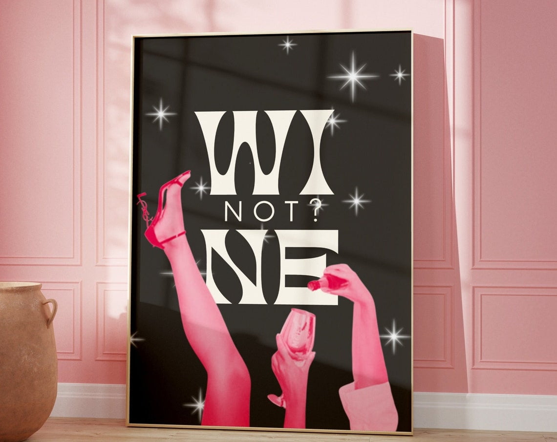 Funky Wine Bar Print • Fashion Model Legs Up Art • Hot Girl Wall Decor ...