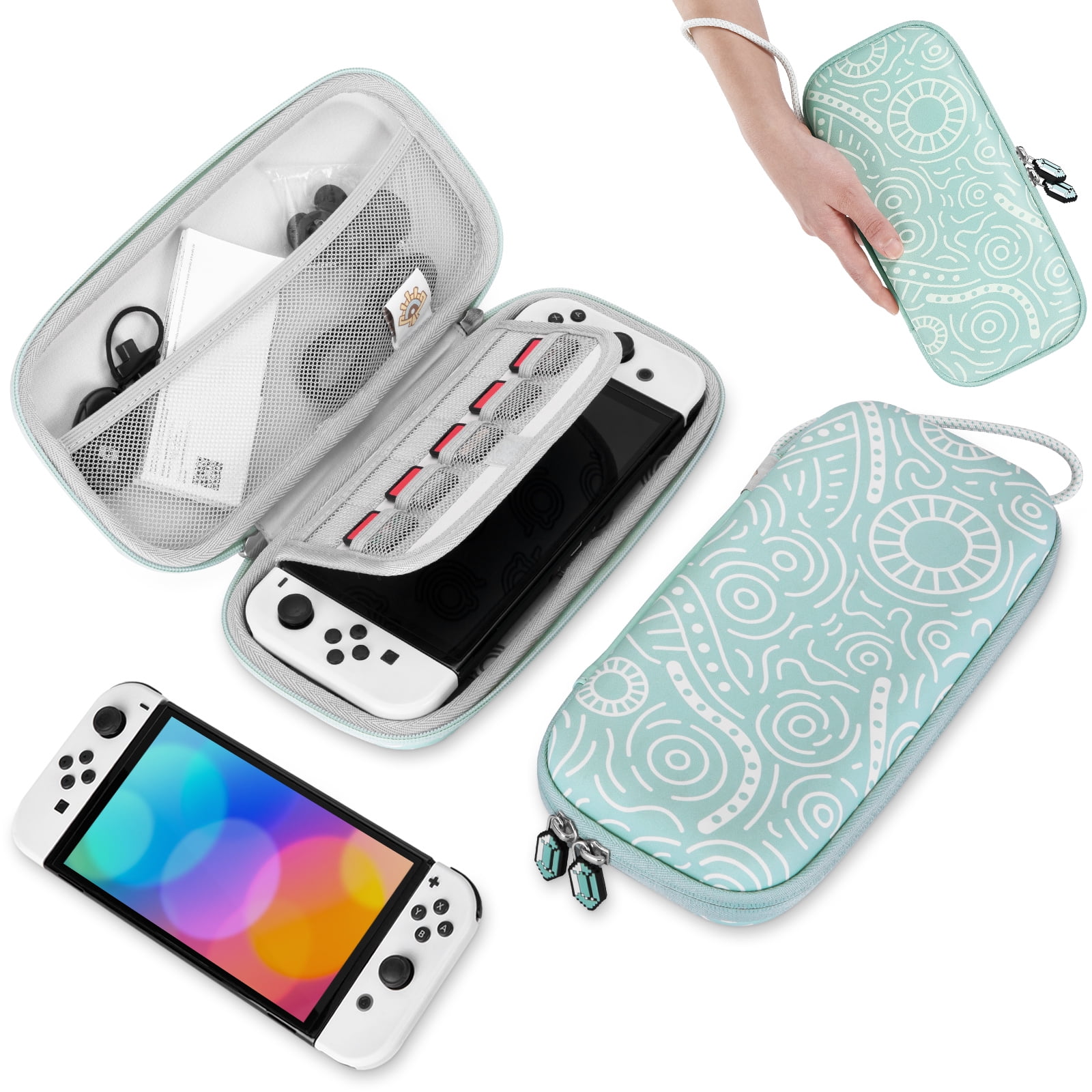 Funlab Switch Carrying Case for Zelda Nintendo Switch/OLED/Lite with 10 ...