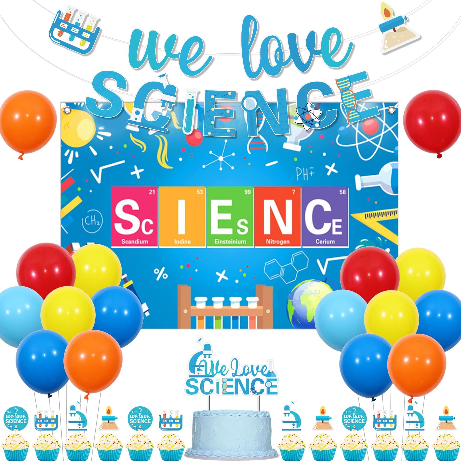 Funmemoir Science Themed Party DHF10 Decorations - We Love Science ...