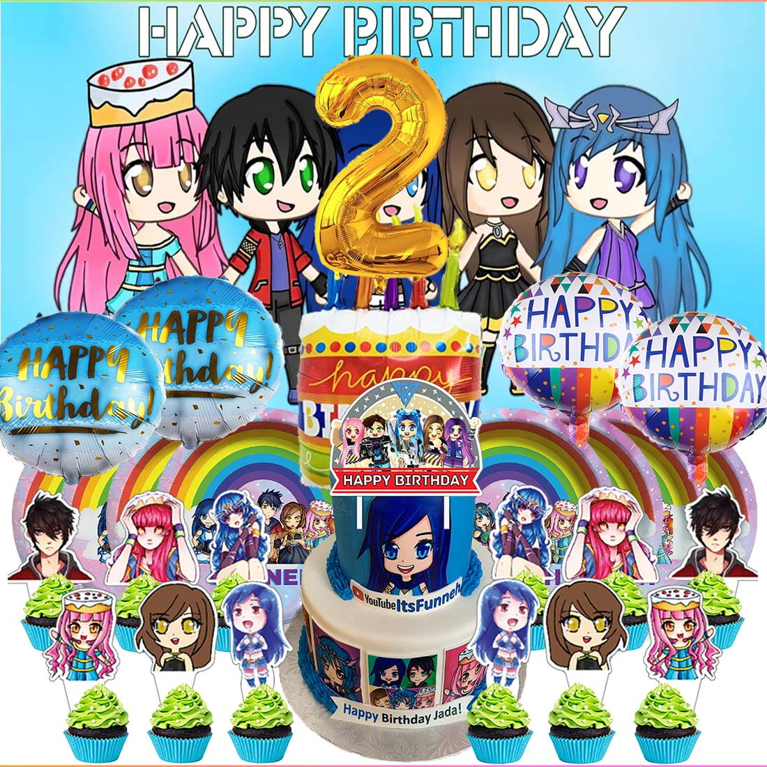 Funneh Krew 2nd Tableware Balloons Cake Toppers Backdrop Banner ...