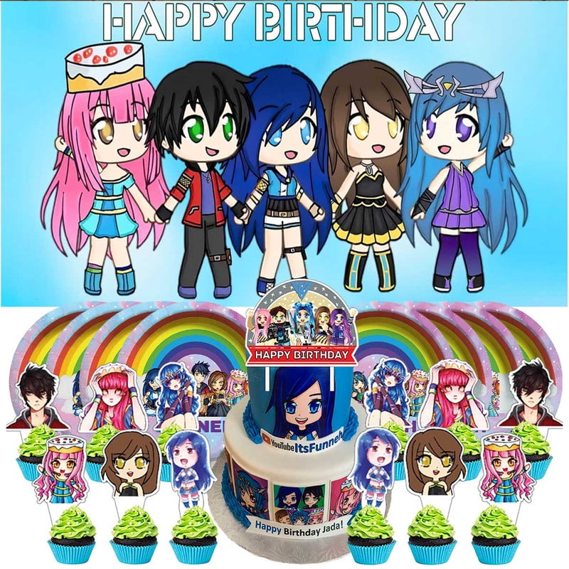 Funneh Krew Party Supplies Cake Topper Decor Banner Backdrop Tableware ...