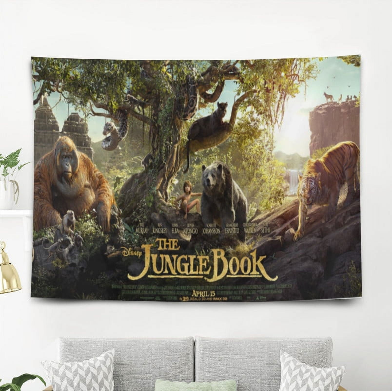 Funneh The Jungle Book Tapestry Gift Wall Hanging Backdrop for Room ...