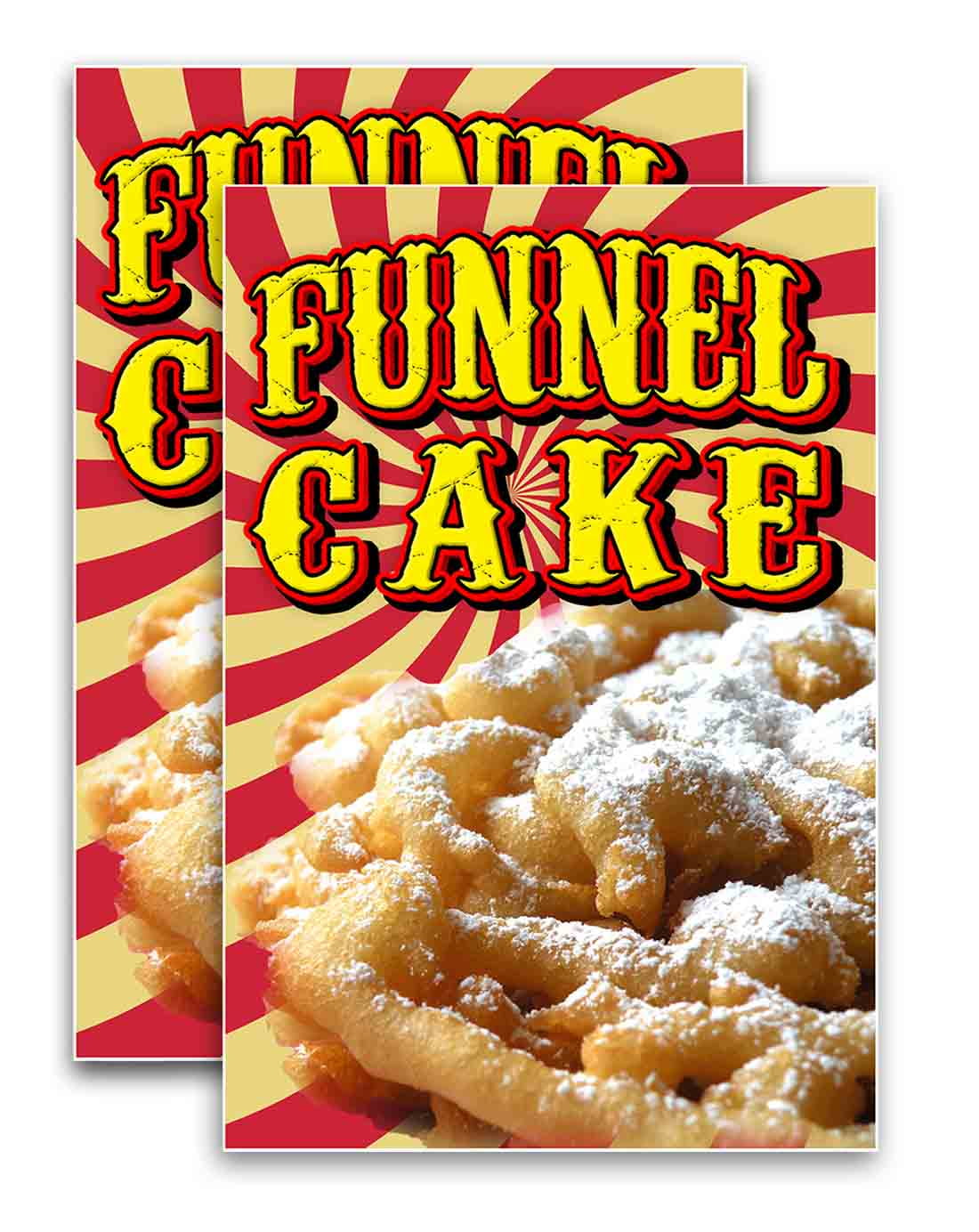 Funnel Cake (24" X 36") Vinyl Decal Only (Pack of 2) |Sign|Sticker ...